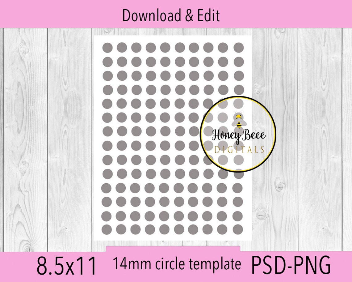 14 Mm Circle Template Blank Template DIY Design PSD | Etsy
