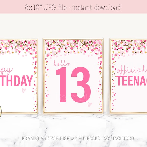 Happy 13th Birthday Sign - Etsy