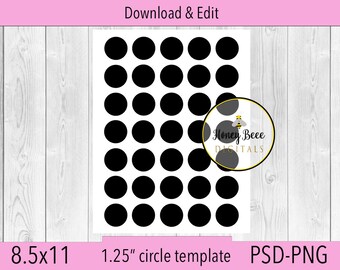 2.25 Inch Circle Template | Blank Template | SVG | PNG | JPG | Graphic ...