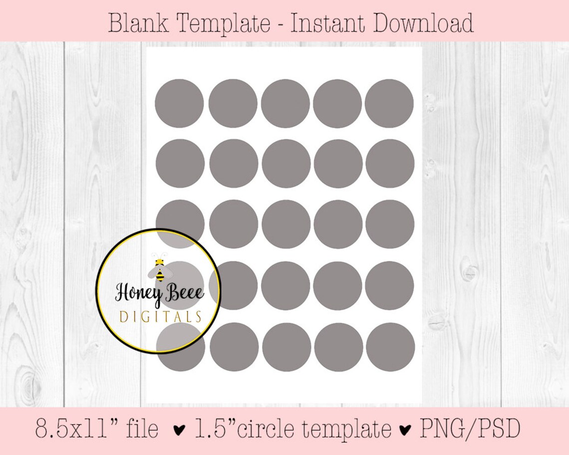 1.5 Inch Circle Template Blank DIY Design PSD PNG - Etsy