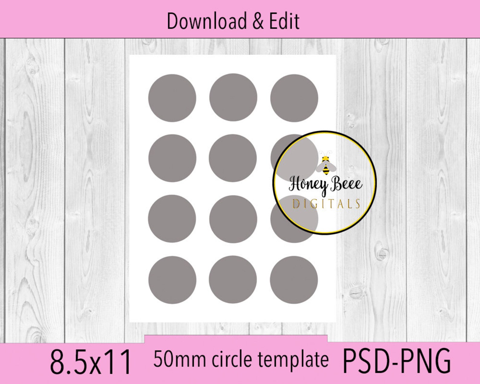 50 mm circle template blank template DIY design PSD | Etsy