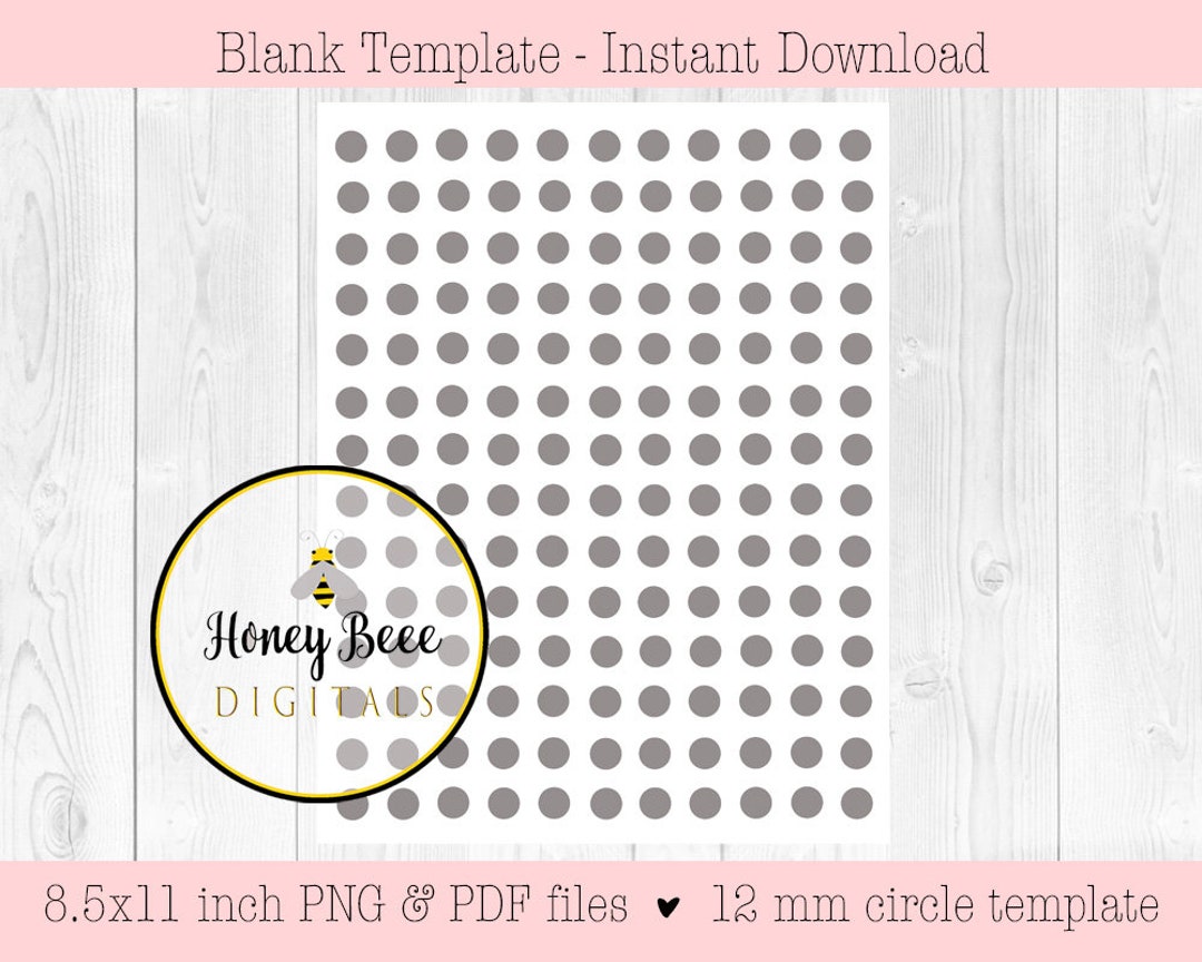 12mm Circle Template | Blank Template | DIY | Design | PSD | PNG ...