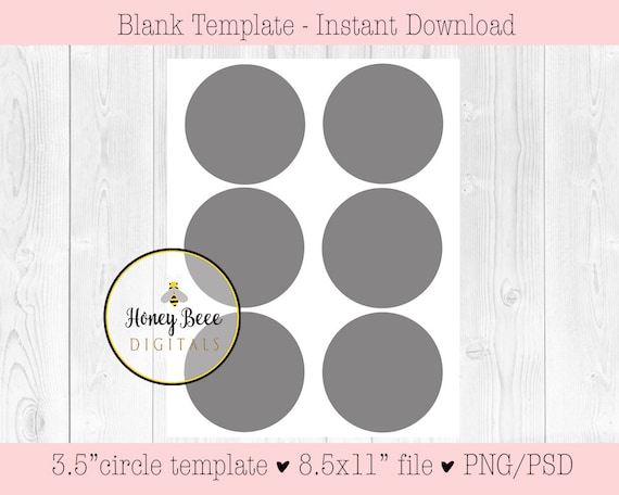 3.5 Inch Circle Template Blank DIY Design PSD PNG - Etsy