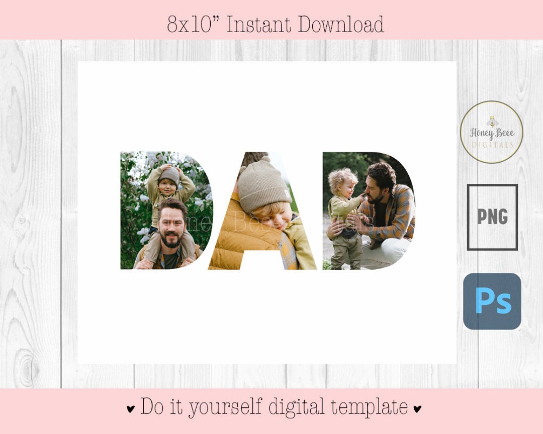 DAD Photo Collage | Father's Day Gift Idea | DIY | Photoshop and PNG ...
