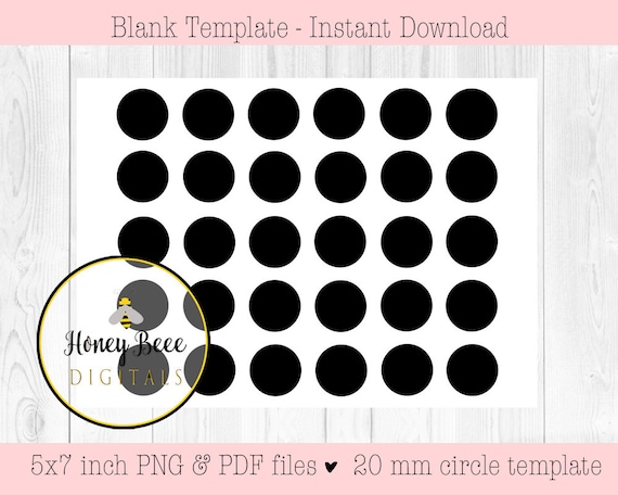 20 Mm Circle Template Blank Template DIY Design PSD - Etsy