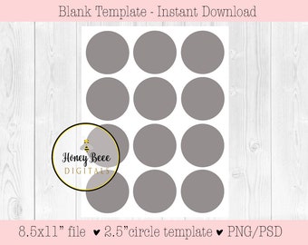 2 Inch Circle Template Blank Template DIY Design PNG Round Sticker ...
