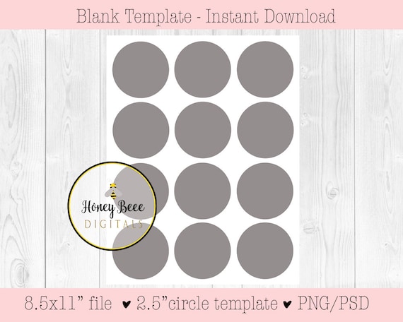 2.5 Inch Circle Template Blank Template DIY Design PSD - Etsy