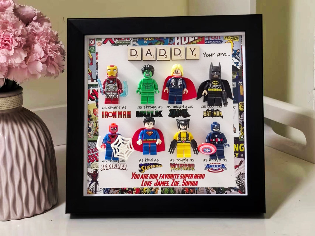 Personalized Superhero Dad Mini Figure Frame, Fathers Day Gift, Super ...