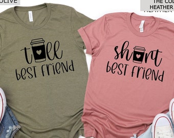 Best Friend T-shirts Tall and Short BFF Matching T-shirts Best - Etsy