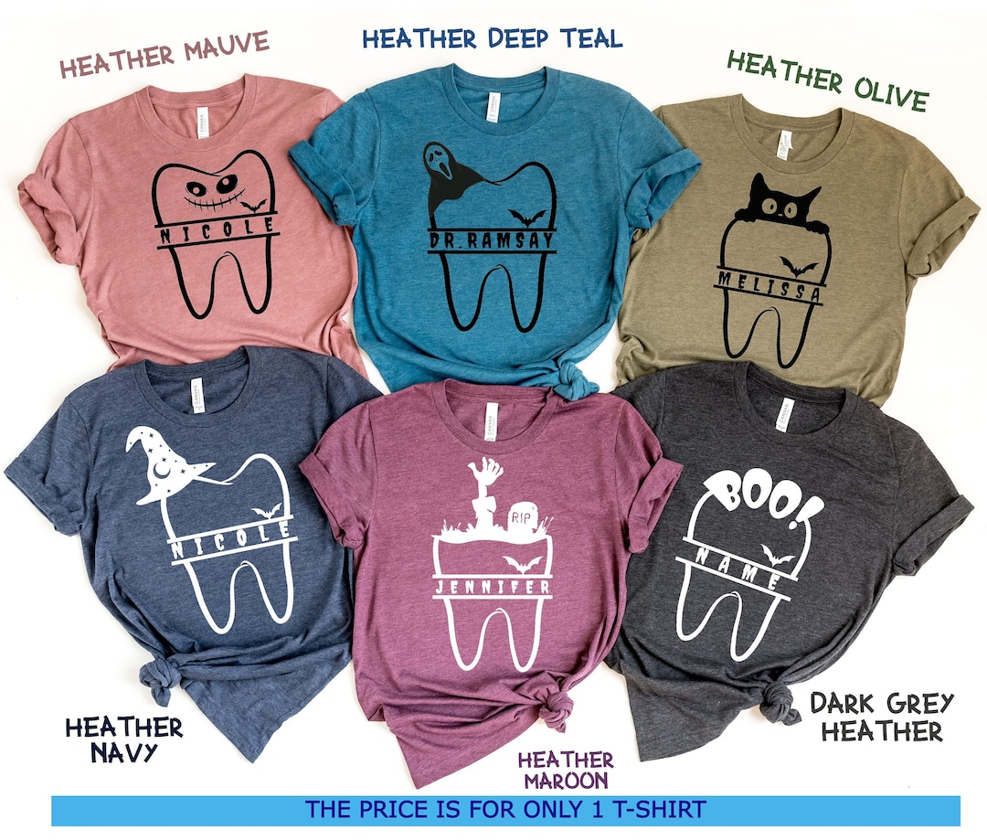 Personalized Halloween Tooth Shirt: Dental Squad Funny T-shirt, Dental ...