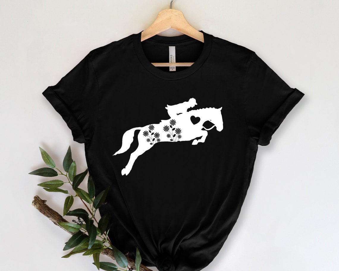 Girl's Horse Riding Shirt: Floral Horse Lover Tee - Etsy