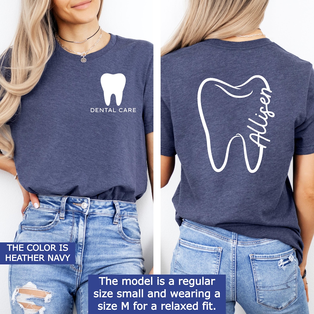 Dental Custom Shirt - Crew Neck Tooth Shirt - V Neck Dentist Tee With ...