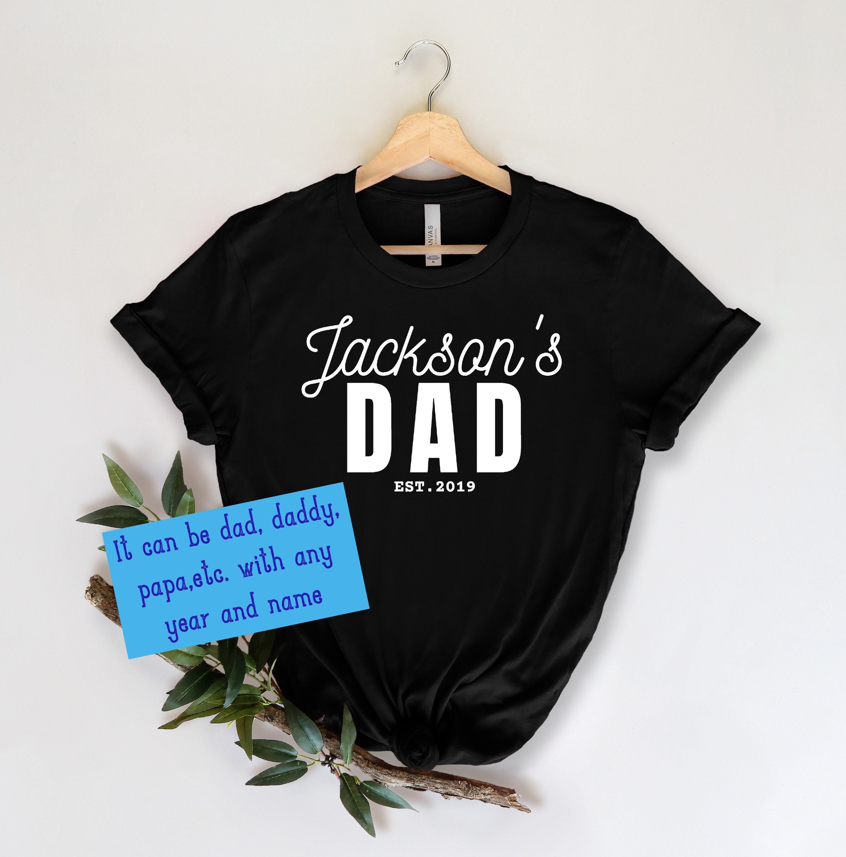 Custom Dad Established T-shirt: Personalized Pregnancy Announcement Tee ...
