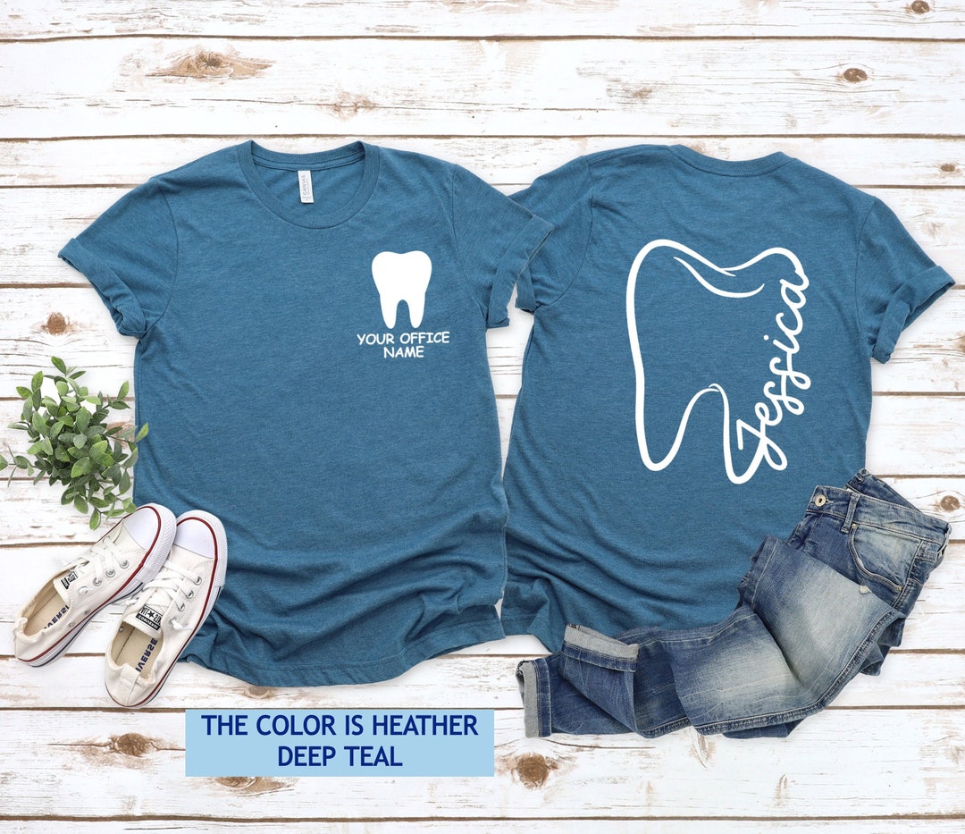 Custom Dentist T-shirt: Personalized Back Print Dental Tee, Dental ...