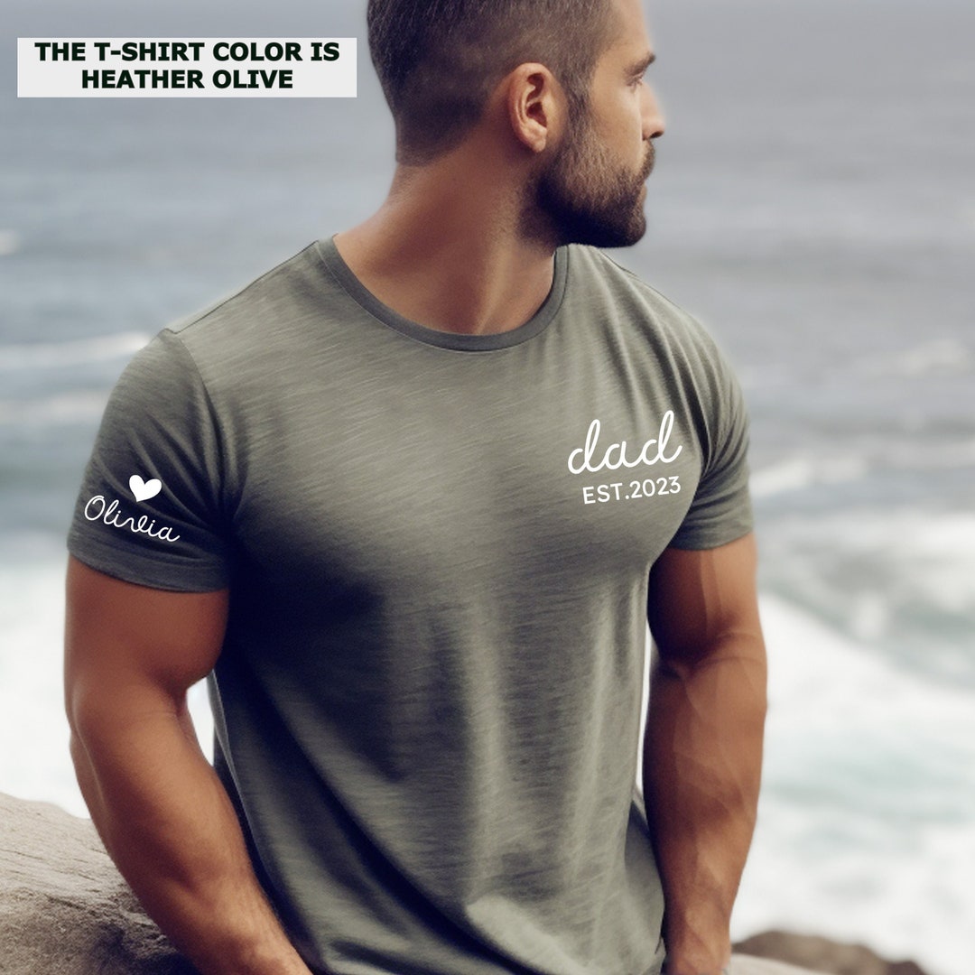 Custom Dad Shirt With Kids Names on Sleeve, Personalized Father's Day ...