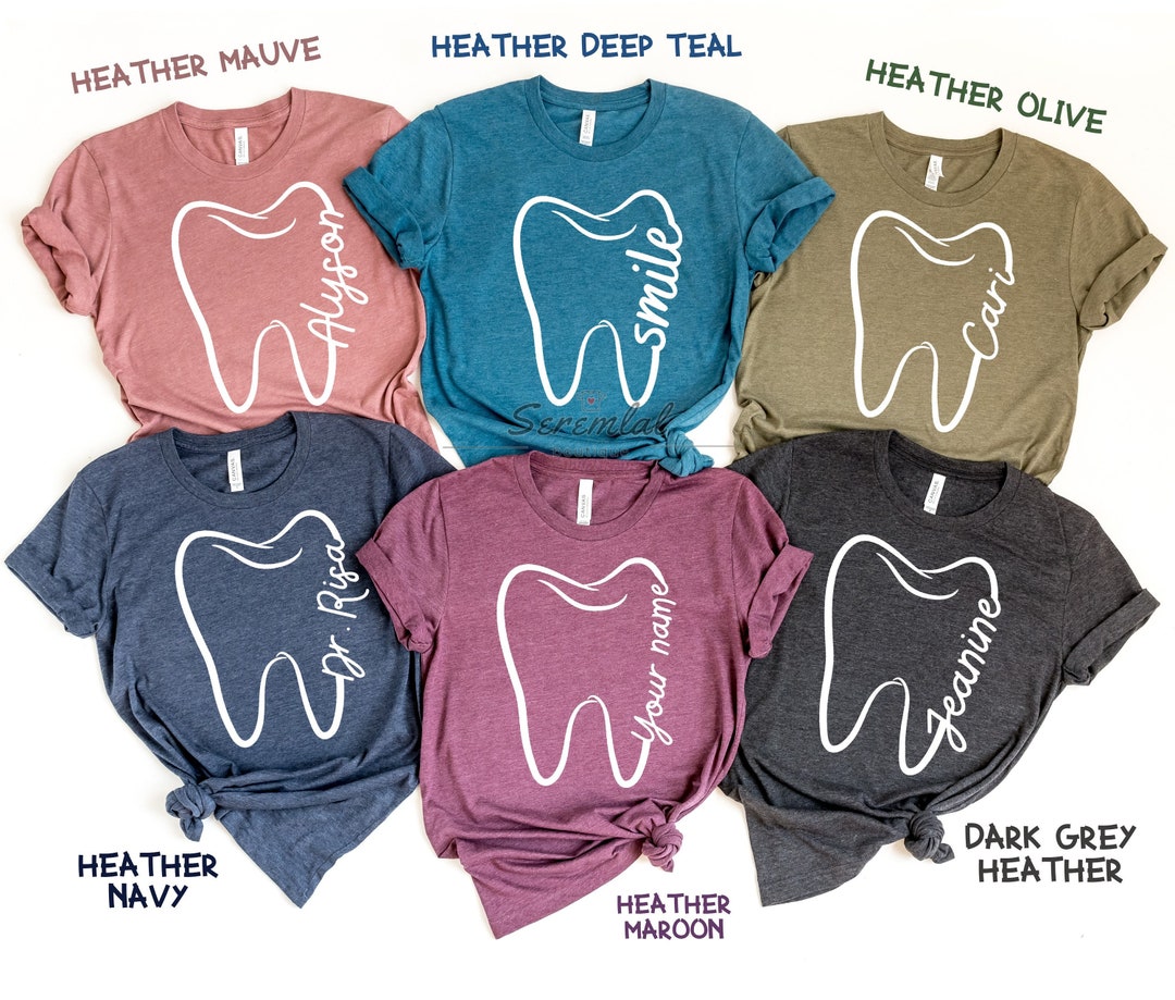 Custom Dentist Shirt - Personalized Tooth Design Tee for Dental ...