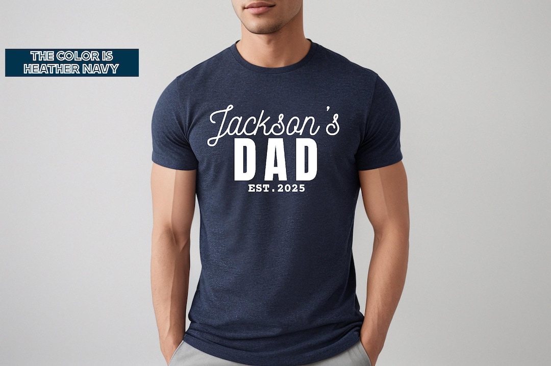 Custom Dad Established T-shirt: Personalized Pregnancy Announcement Tee ...