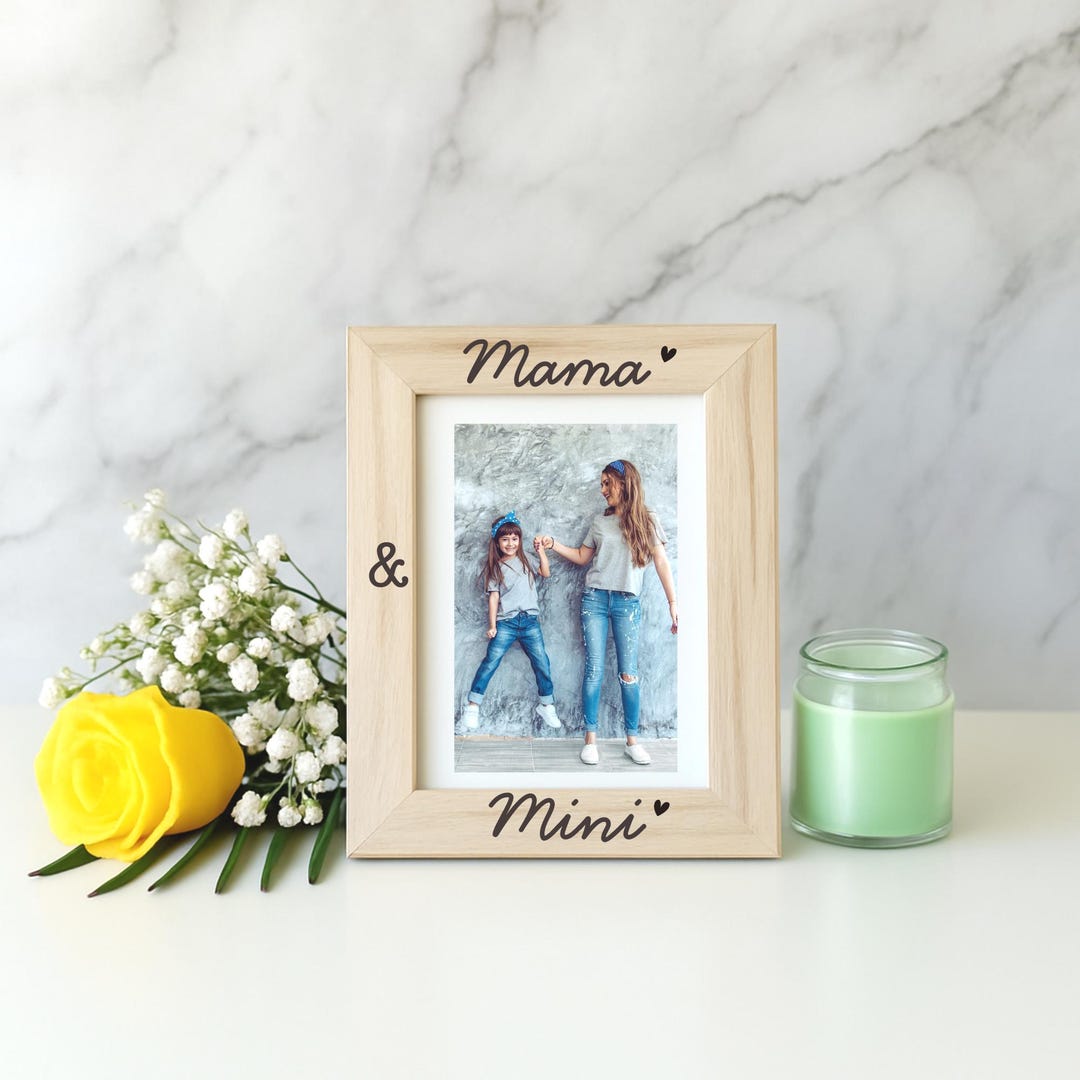 Mama Daughter Picture Frame, Laser Engraved Mama Custom Frame, Mama and ...