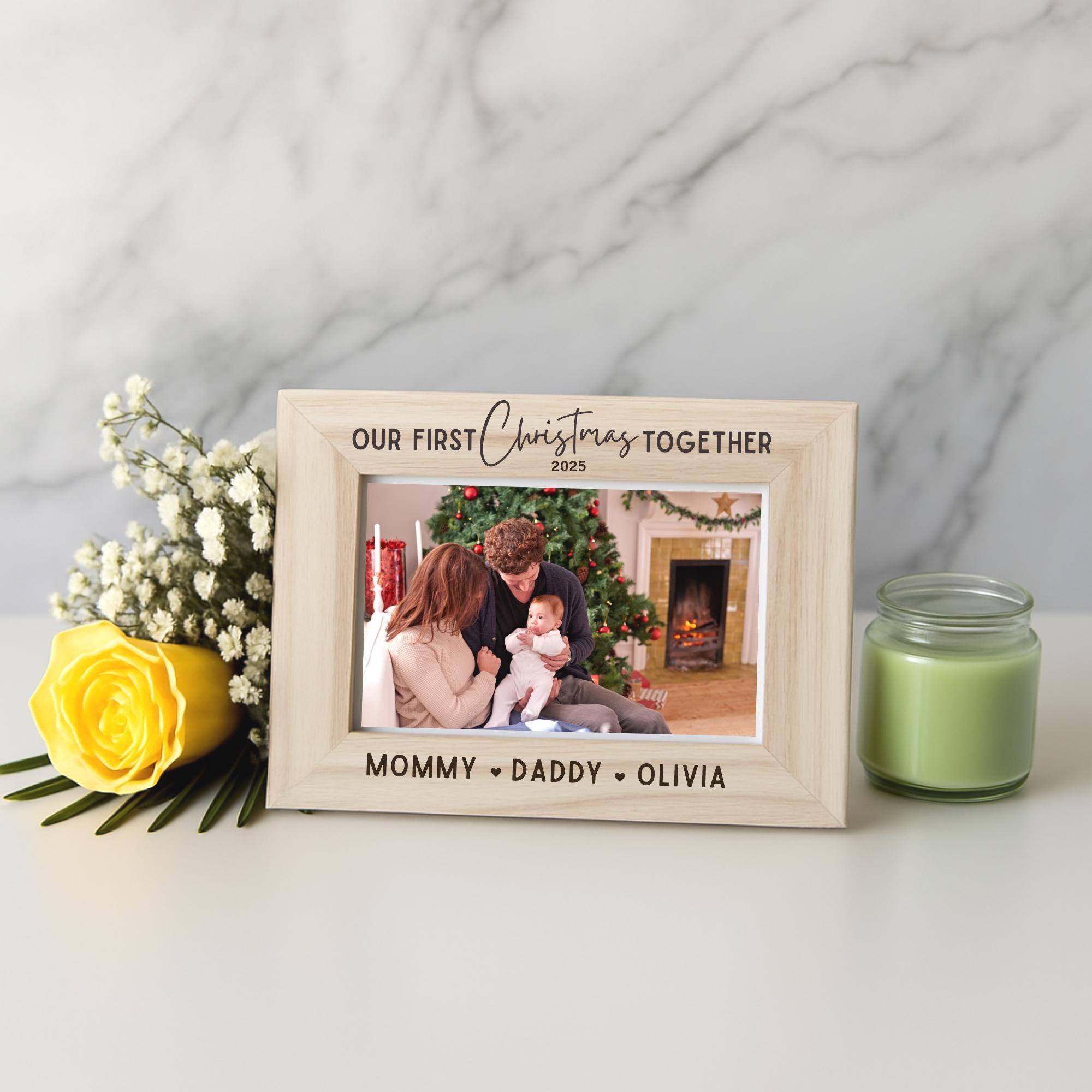 First Christmas Together Custom Engraved Picture Frame - New Parents ...
