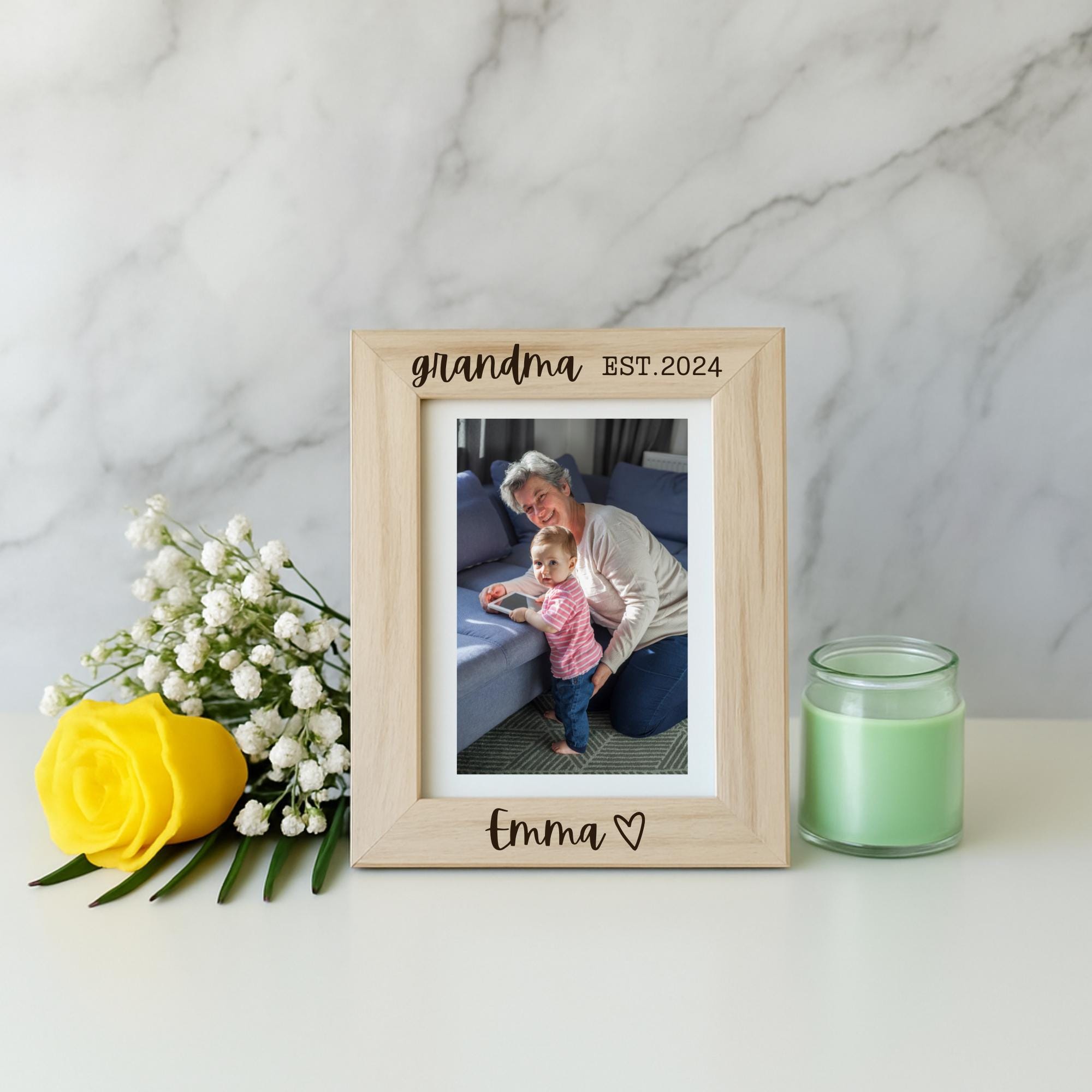 Personalized New Grandma Picture Frame - Custom Engraved Gift With ...
