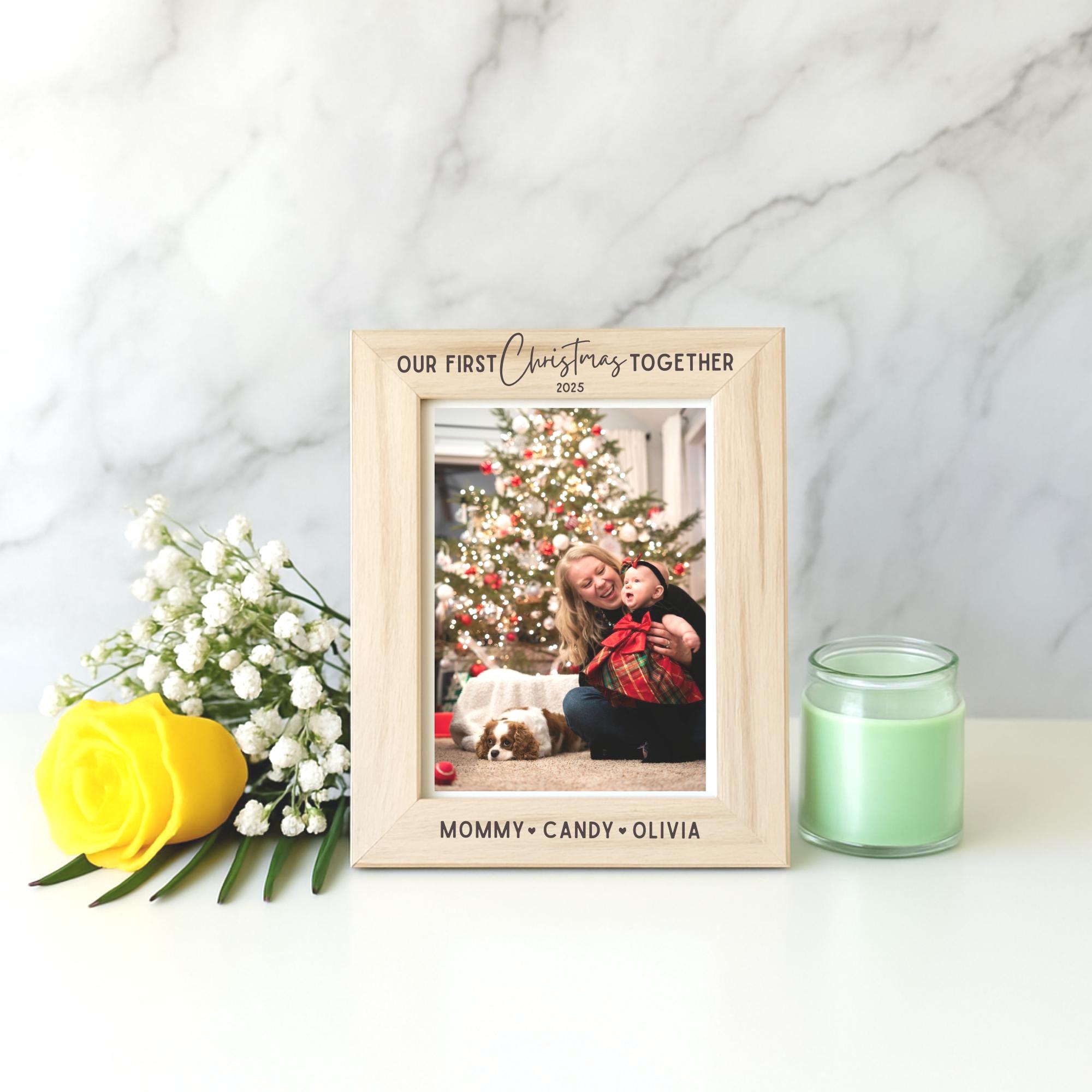 First Christmas Together Custom Engraved Picture Frame - New Parents ...