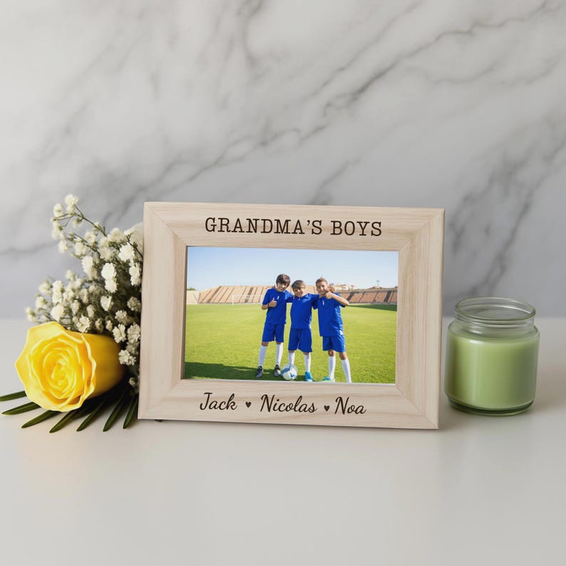 Personalized Grandma's Boy Photo Frame - Etsy
