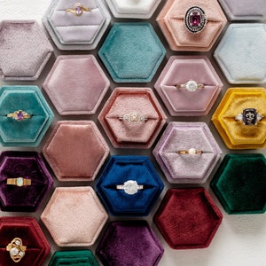 9 Colors- Velvet Ring Box, Engagement Ring Box Double and Single Slot ...