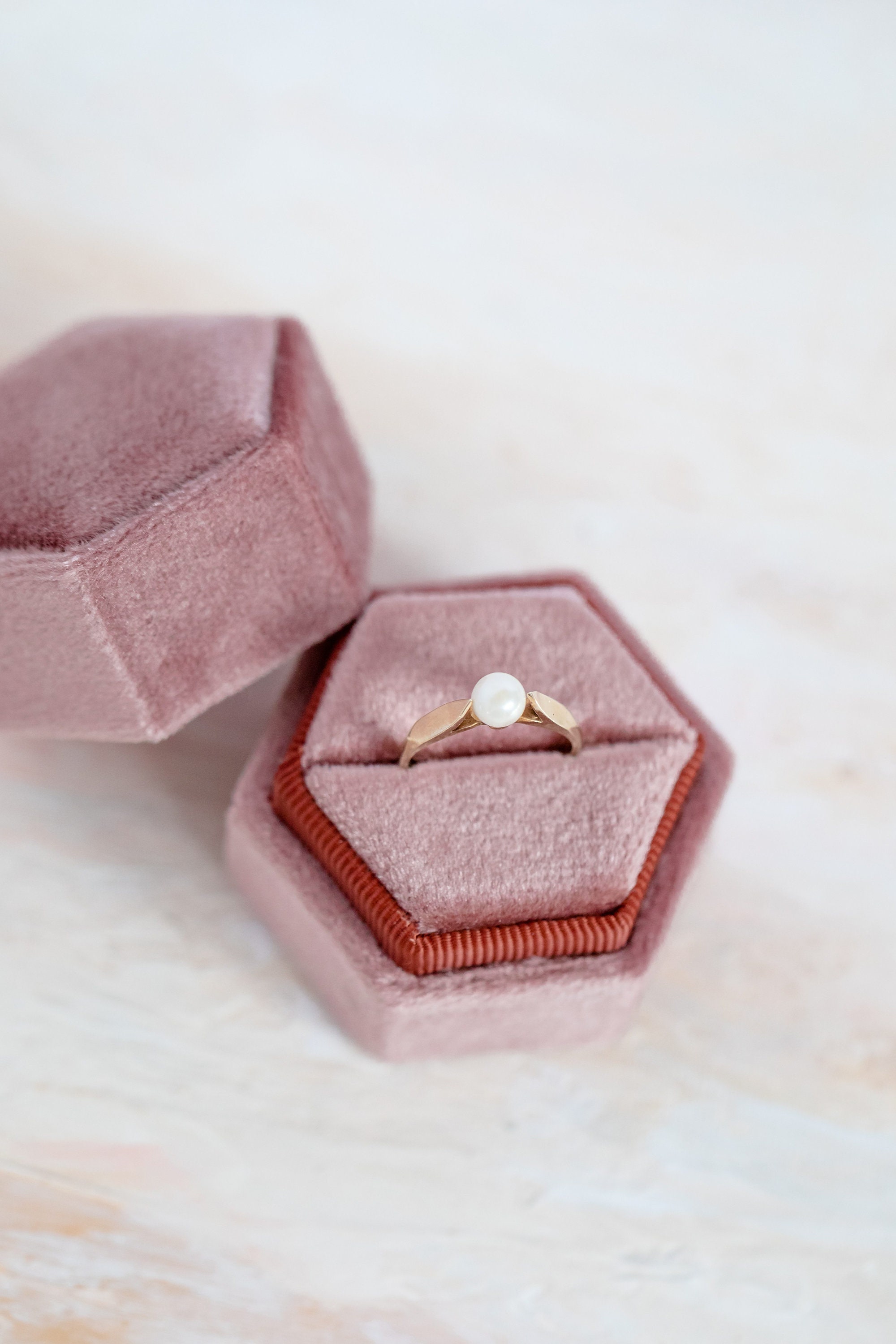 Mauve Pink Velvet Wedding Ring Box Jewelry Ring Box Single | Etsy Canada