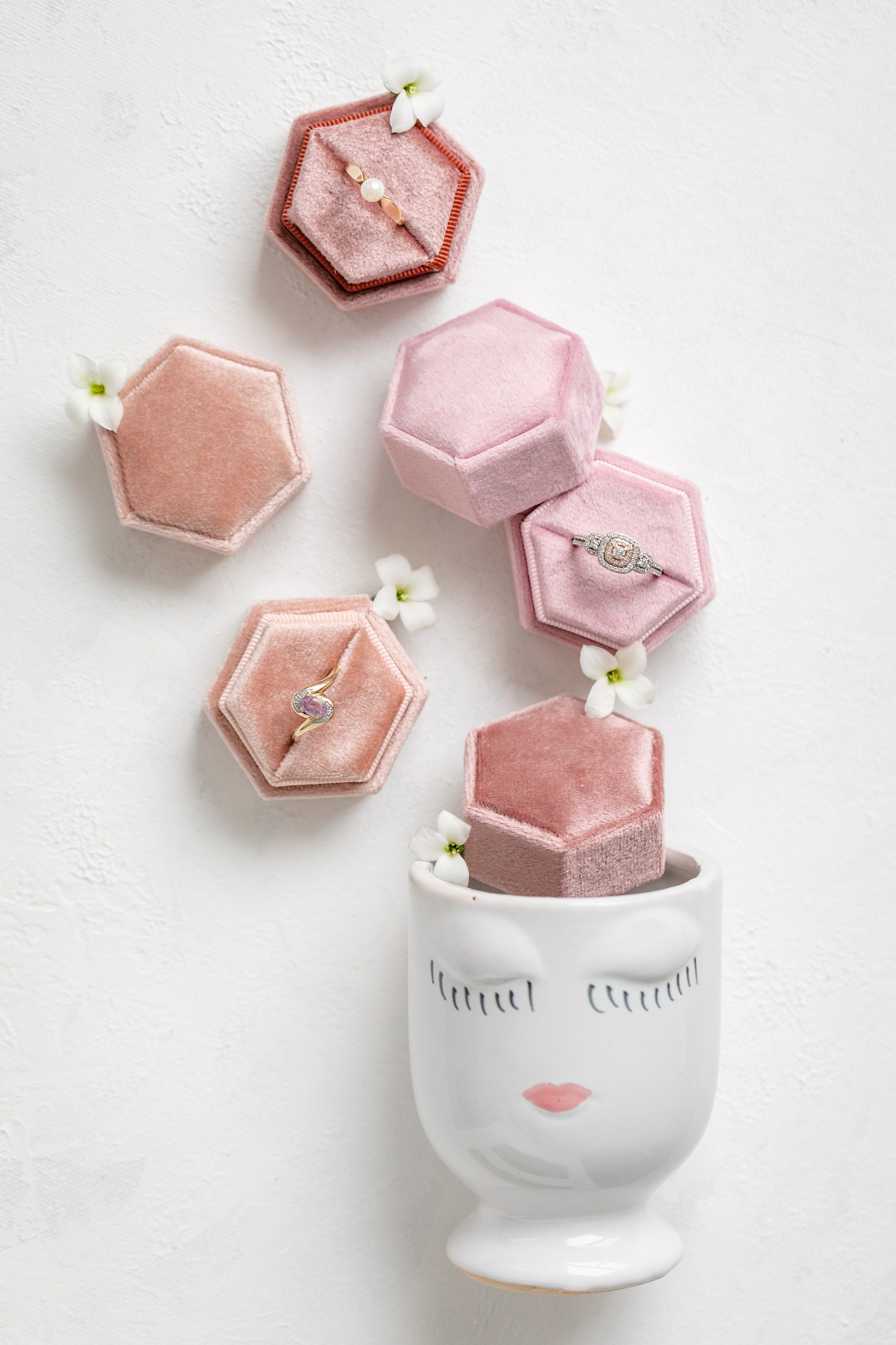 Mauve Pink Velvet Wedding Ring Box Jewelry Ring Box Single | Etsy Canada