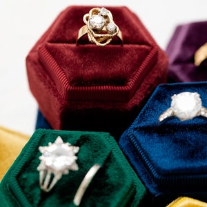 Red Velvet Ring Box, Wedding Ring Box, Proposal Ring Box, Bridal Gift ...