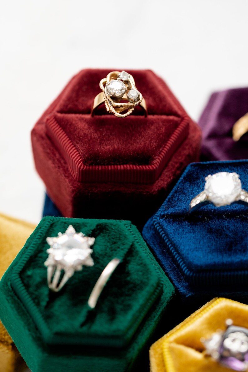 Red Velvet Ring Box Wedding Ring Box Proposal Ring Box - Etsy