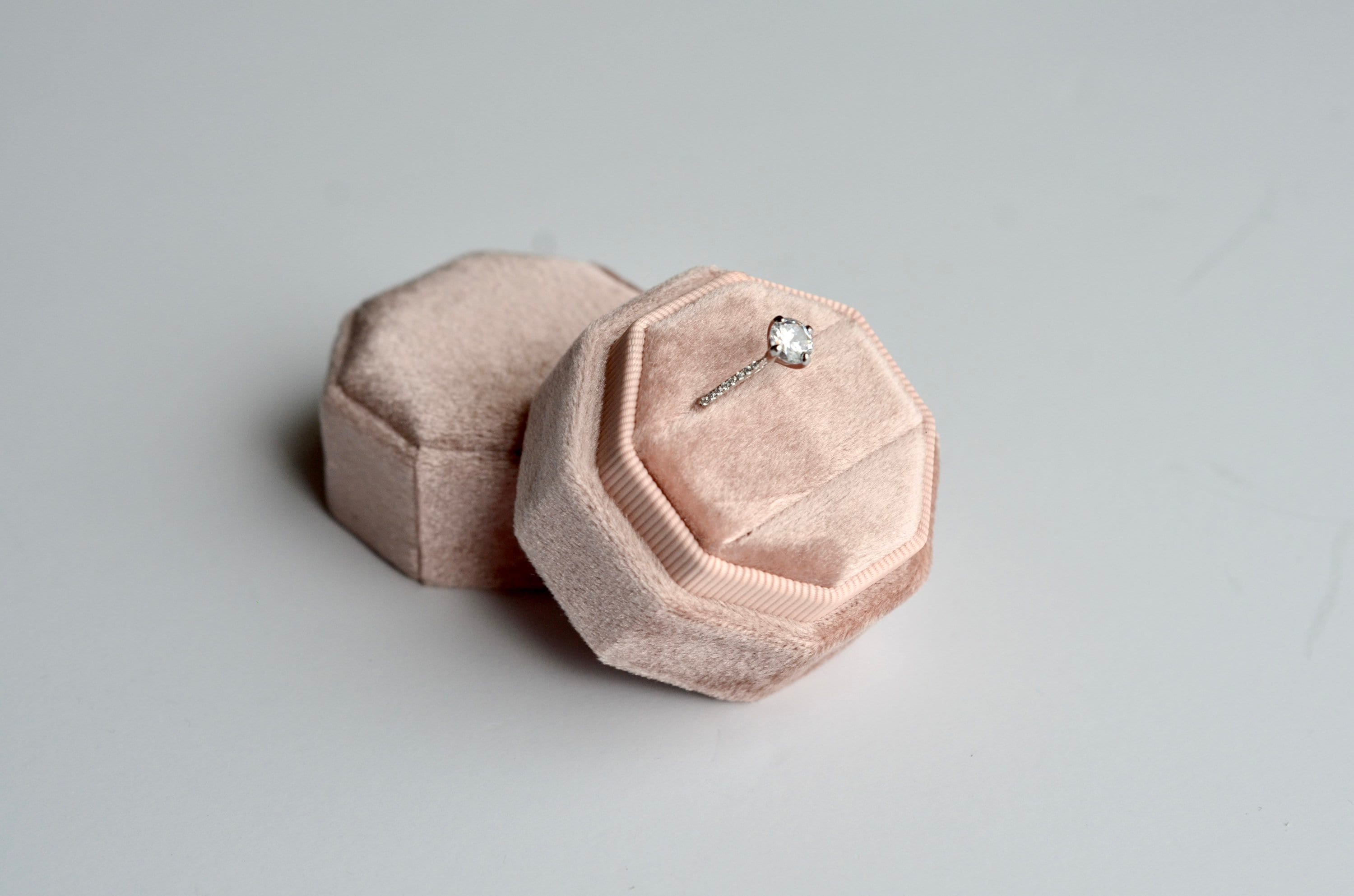 9 Colors Octagon Velvet Ring Box Engagement Ring Box Double | Etsy Canada