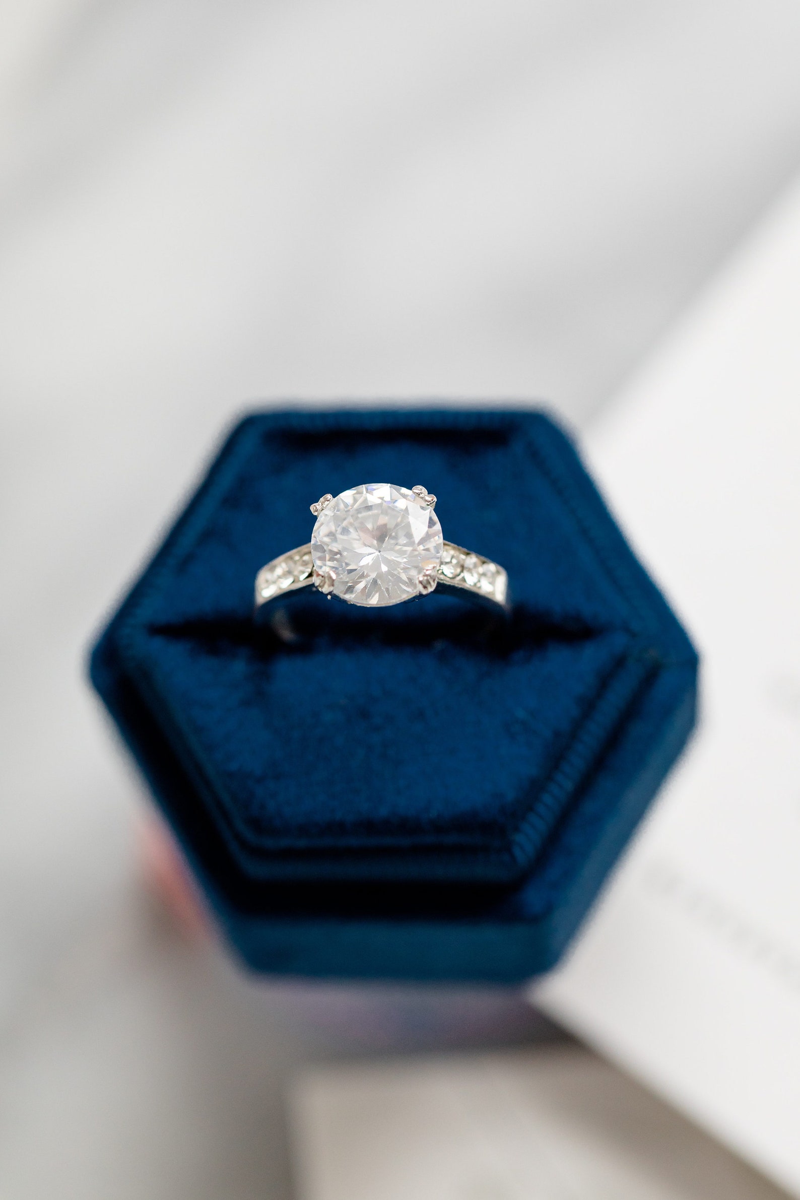 Navy Blue Velvet Ring Box Engagement Ring Box Single and - Etsy Canada