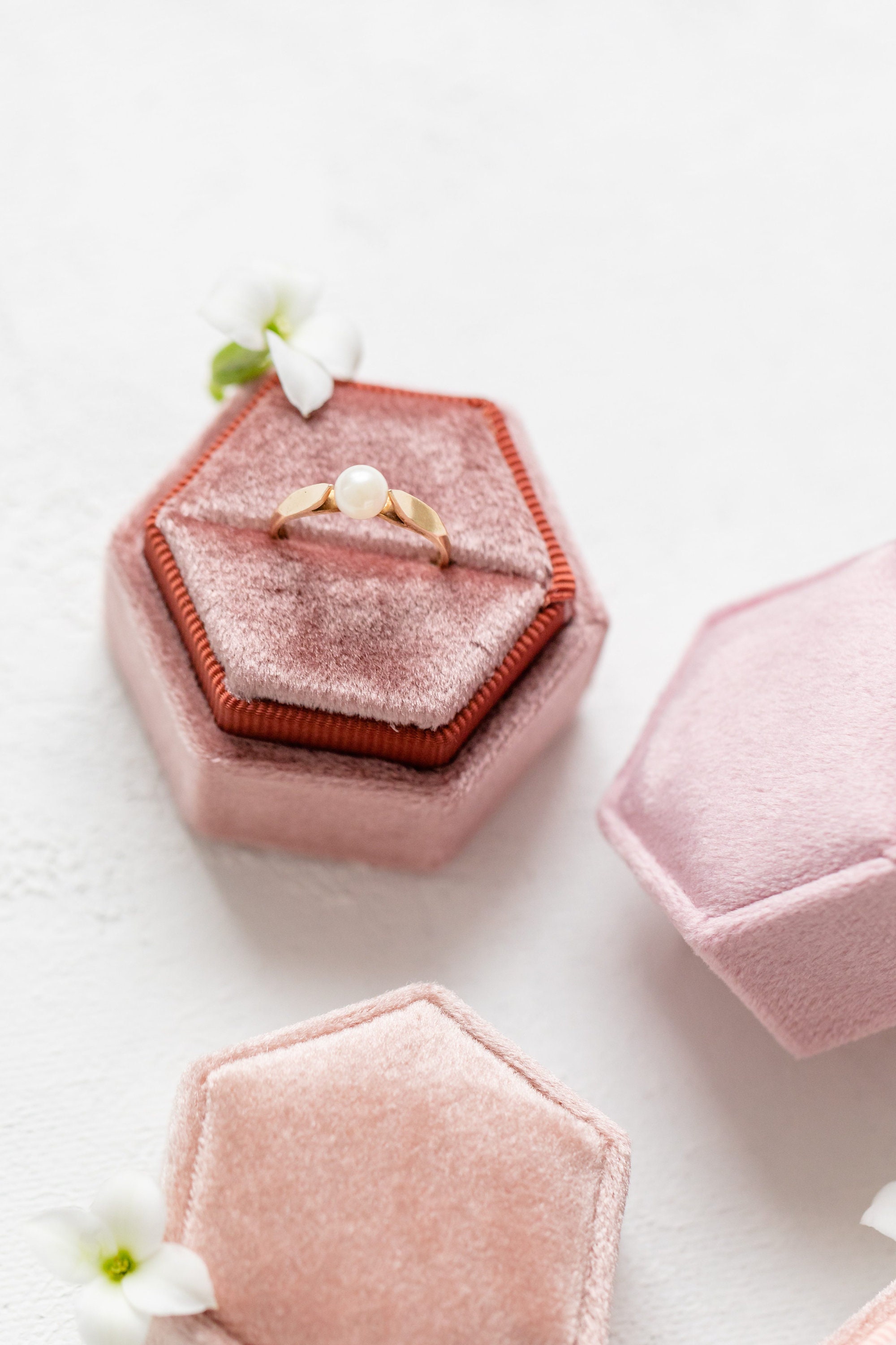 Mauve Pink Velvet Wedding Ring Box Jewelry Ring Box Single | Etsy Canada