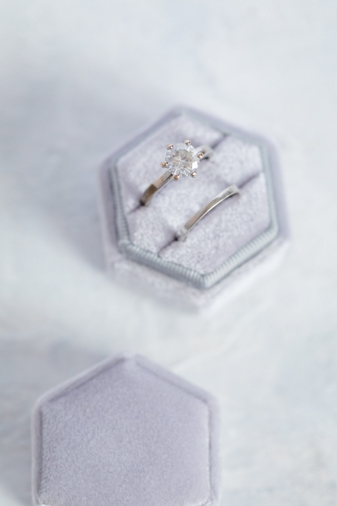 Grey Velvet Wedding Ring Box, Velvet Ring Box, Proposal Box, Grey Ring ...