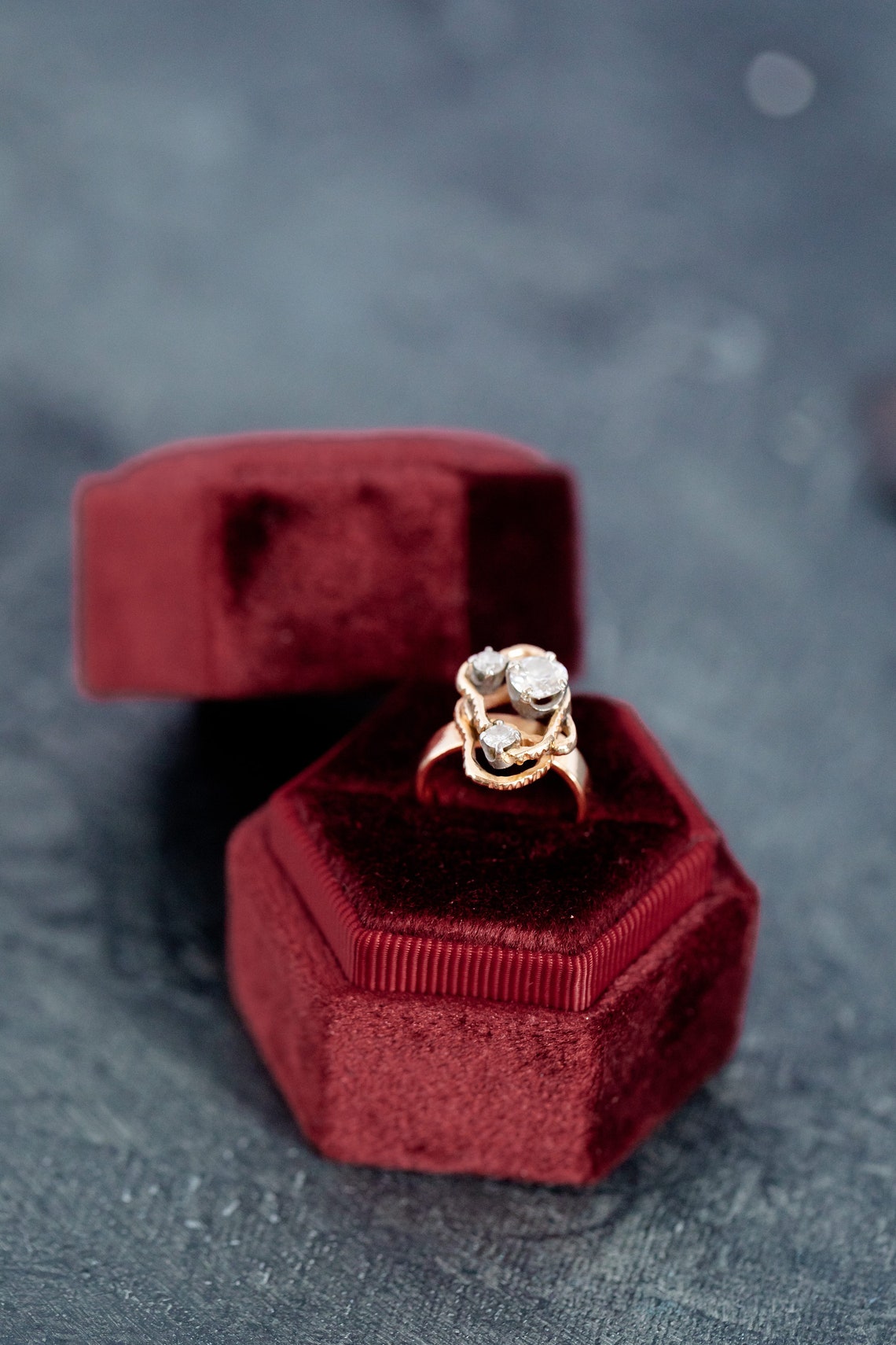 Red Velvet Ring Box Wedding Ring Box Proposal Ring Box | Etsy