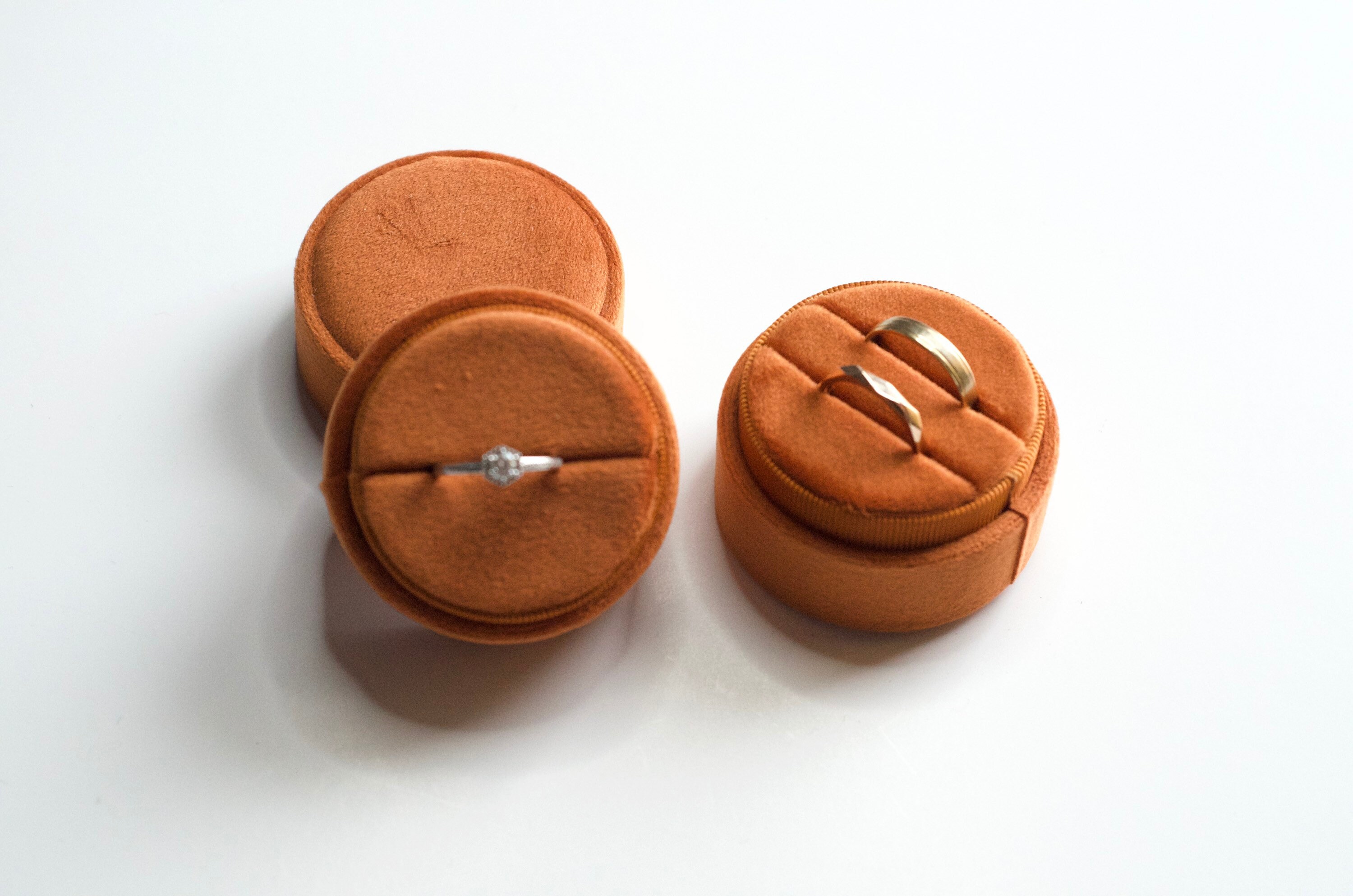 Round Orange Velvet Ring Box | Etsy