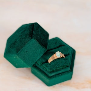 Dark Emerald Green Velvet Wedding Ring Box Hunter Green - Etsy Canada