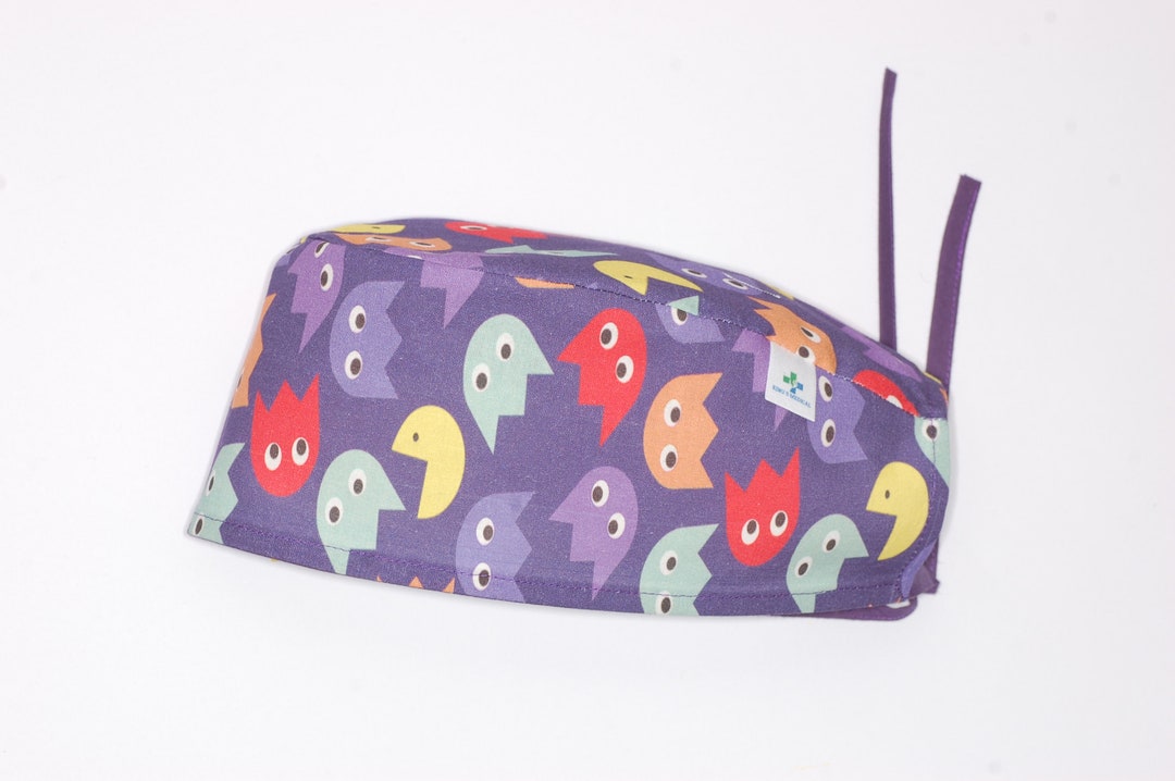 Pacman Surgical Cap With Straps for Doctors, Nurses, Dentists - Etsy
