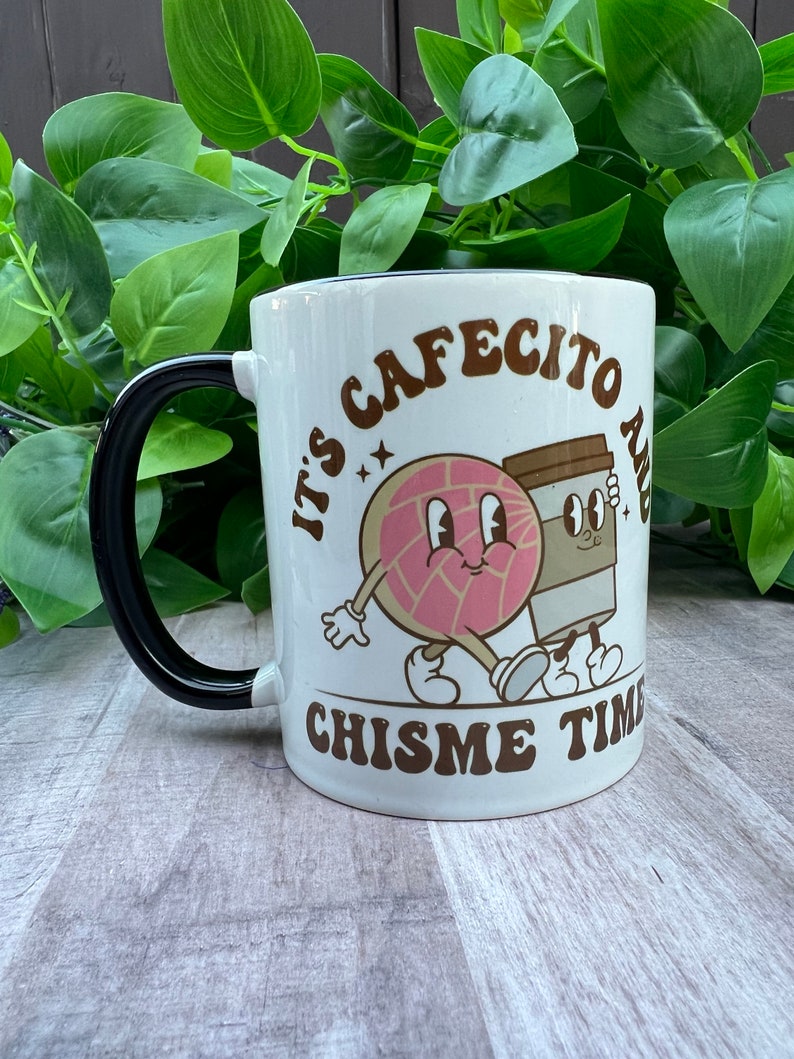Cafecito Y Chisme Mug | Chisme Time | Pan Dulce Mug | Personalized Mug ...