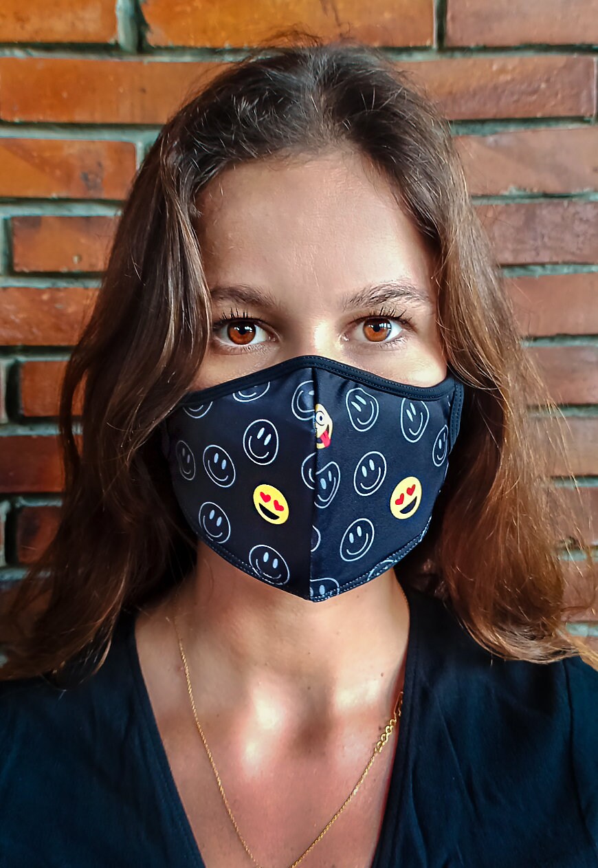 Smiley FACE MASK 5-star Reviews | With Carbon Filter Protection Insert ...