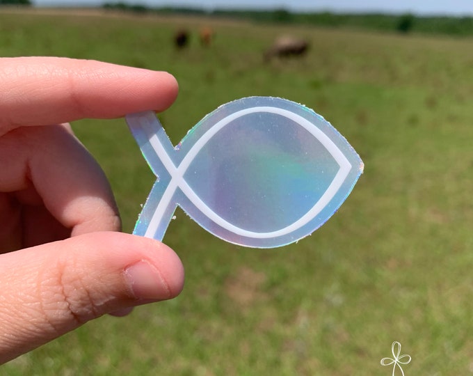 Christian Fish Holographic Sticker - Etsy