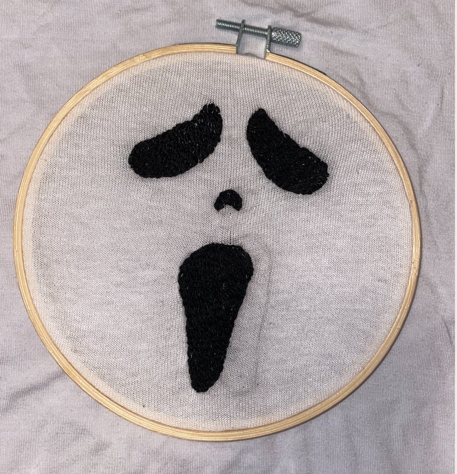 Ghost Face Embroidery, Ghost Face, Horror Embroidery, Classic Scary ...