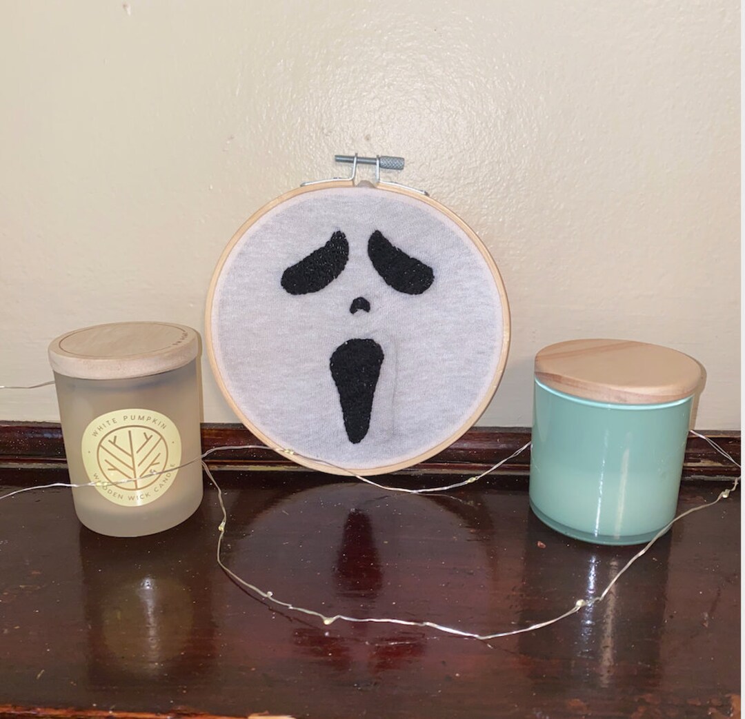 Ghost Face Embroidery, Ghost Face, Horror Embroidery, Classic Scary ...