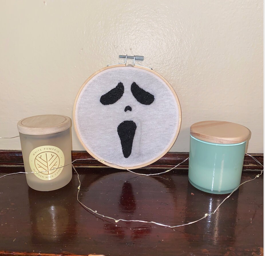 Ghost Face Embroidery, Ghost Face, Horror Embroidery, Classic Scary ...