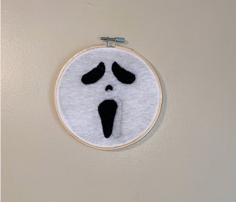 Ghost Face Embroidery, Ghost Face, Horror Embroidery, Classic Scary ...