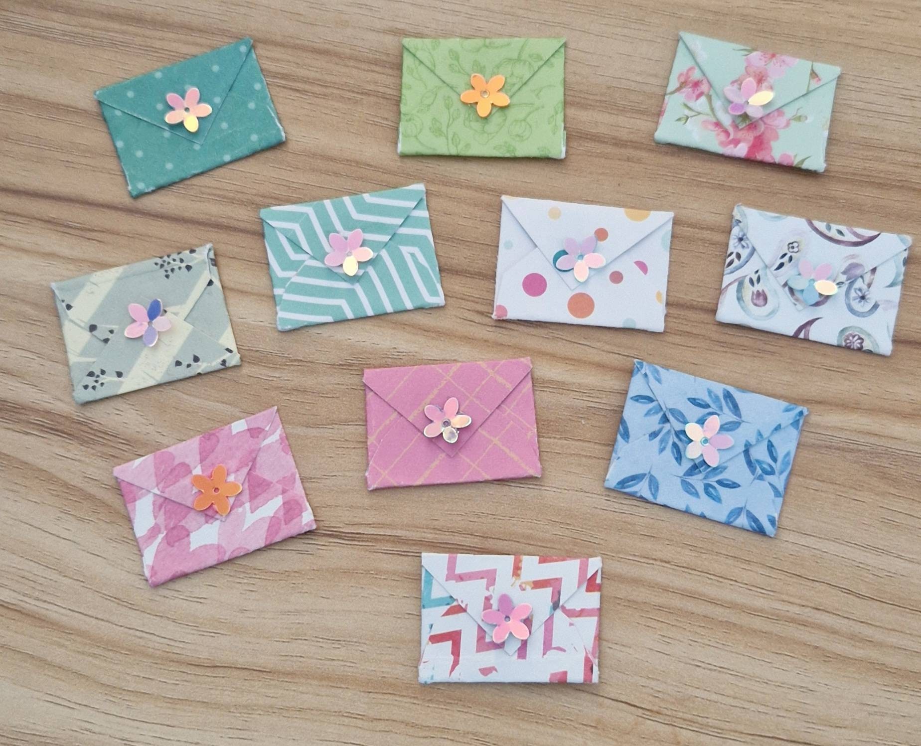 10 X Mini Envelopes Card Toppers Packs, Greetings Cards Scrapbooking ...
