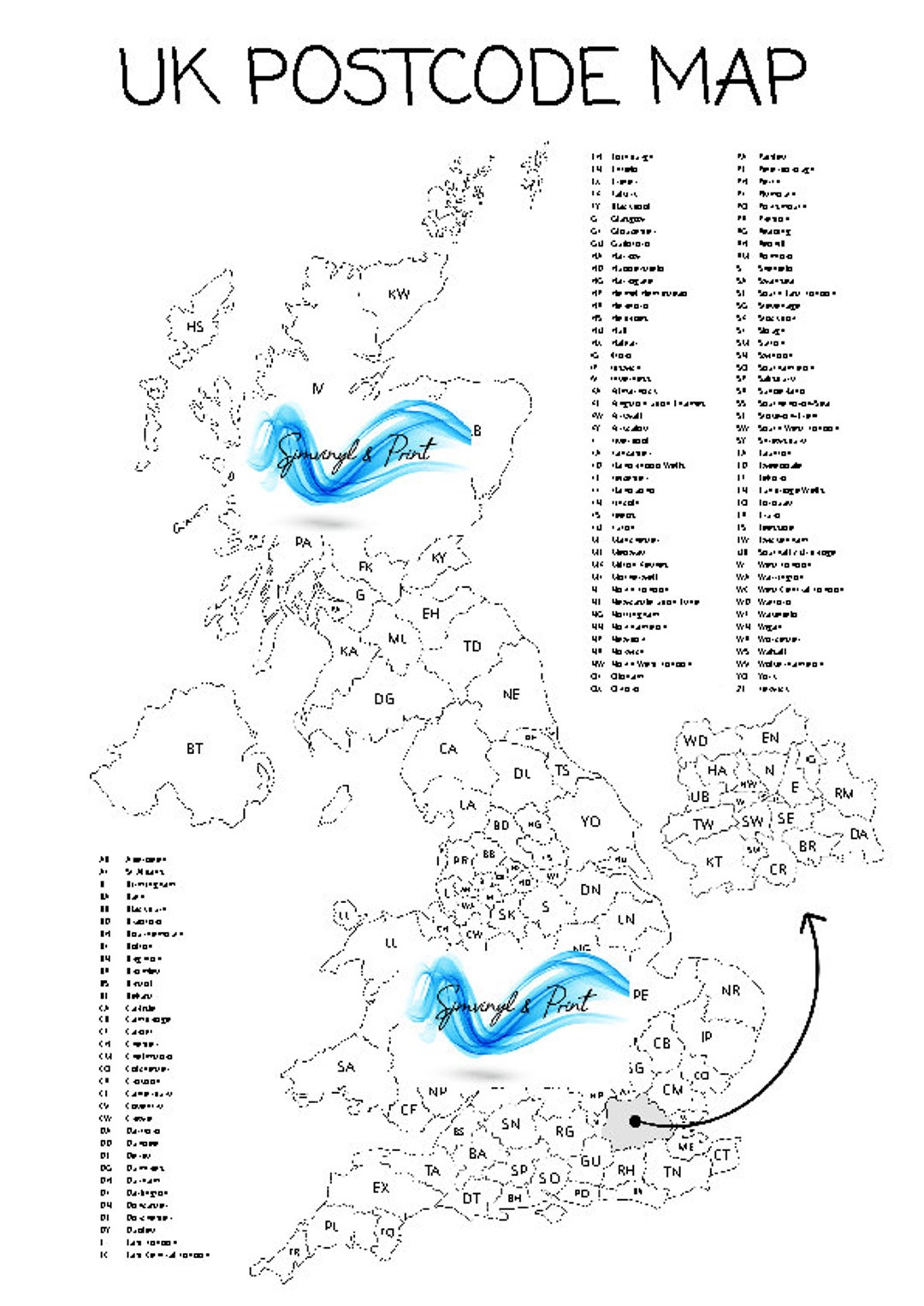 DIGITAL DOWNLOAD UK Postcode Sales Map Pdf File - Etsy UK