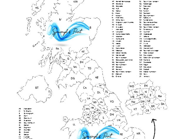 DIGITAL DOWNLOAD UK Postcode Sales Map Pdf File - Etsy UK