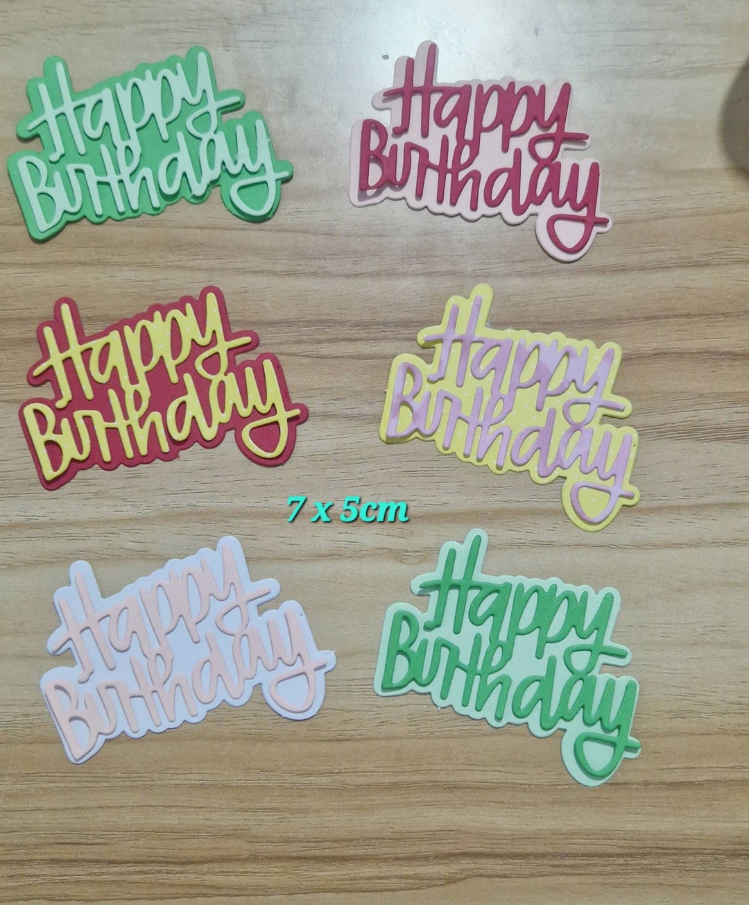 Double Layered Card Die Cut Happy Birthday Pack of 10, 20 - Etsy